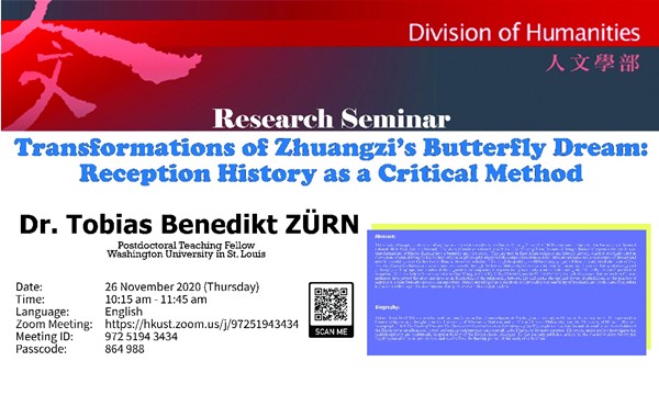 HUMA Research Seminar - Transformations of Zhuangzi’s Butterfly Dream ...